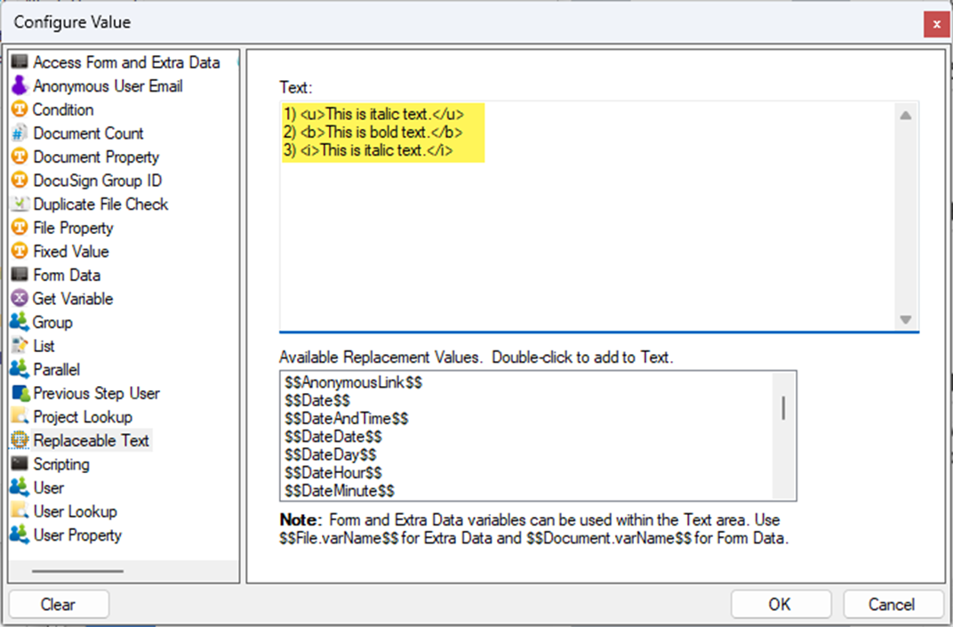 Can you format text in the body of an email stencil in a workflow?