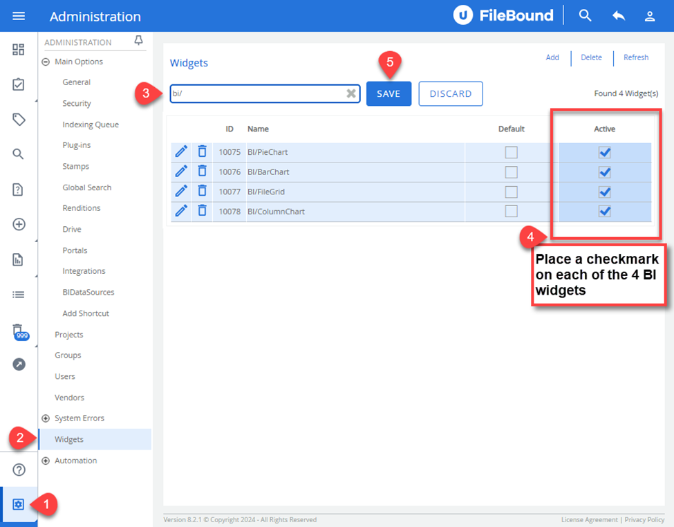 How to access BI data sources in FileBound Widgets